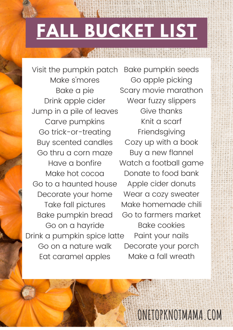 38 Things to Do This Fall Your Kids Will Love ⋆ One Top Knot Mama
