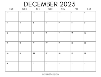 Free Printable 2023 Calendar Monthly Templates ⋆ One Top Knot Mama
