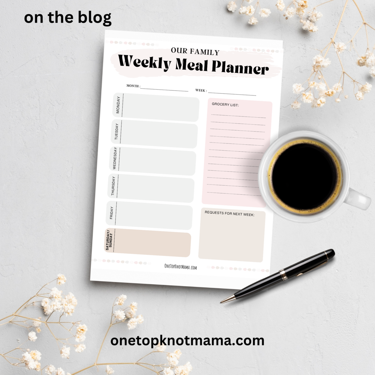 Simplify Dinner Time with a Free Weekly Meal Planner Printable ⋆ One ...