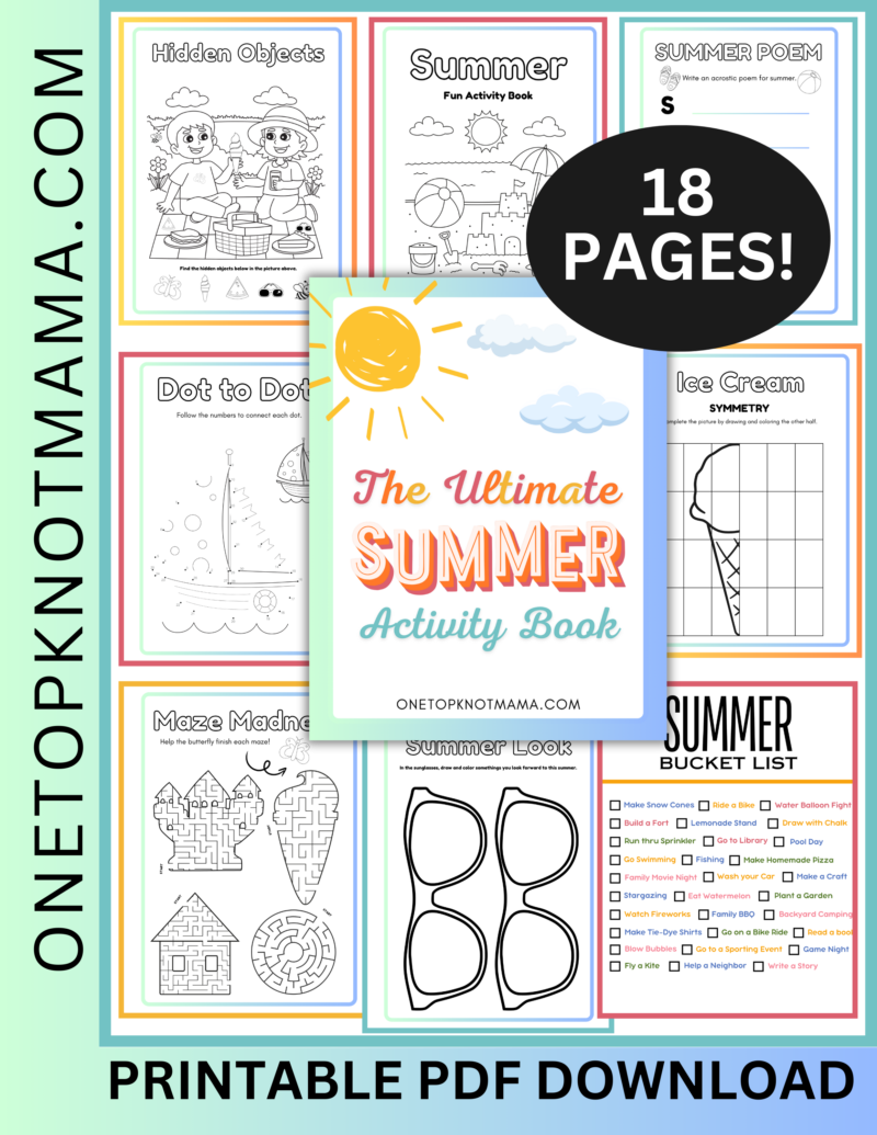 The Ultimate Summer Fun Activity Book for Kids ⋆ One Top Knot Mama