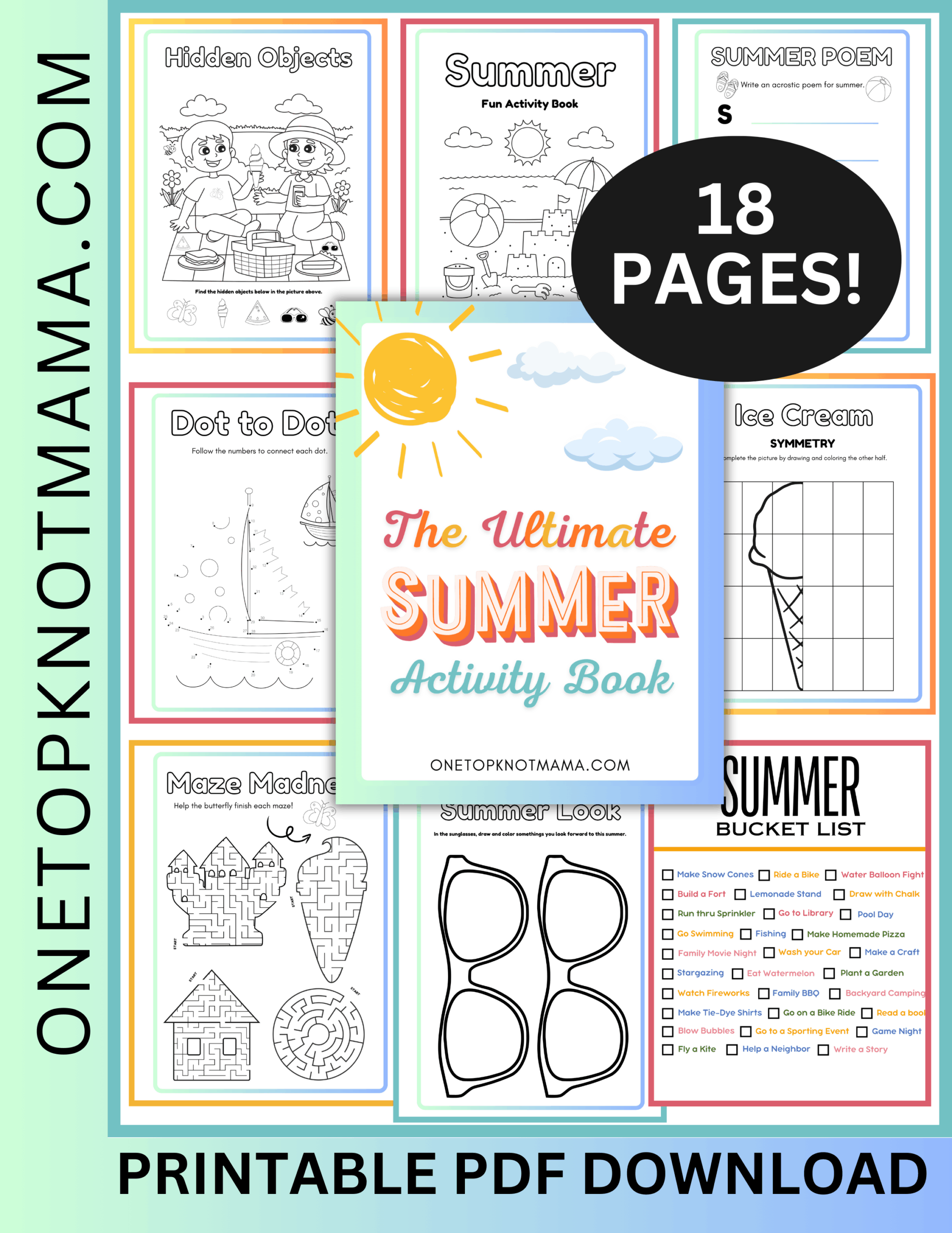 The Ultimate Summer Fun Activity Book for Kids • One Top Knot Mama