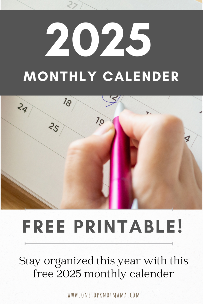 Simplify Your Year with This FREE 2025 Monthly Calendar Printable ⋆ One ...